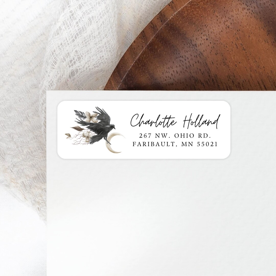 Raven Return Address Labels, Personalized Self - Adhesive Return ...
