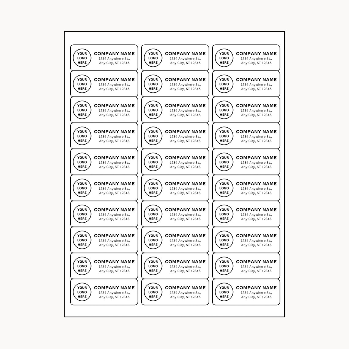 Custom Printed With Your Logo Business Return Address Labels, Self ...