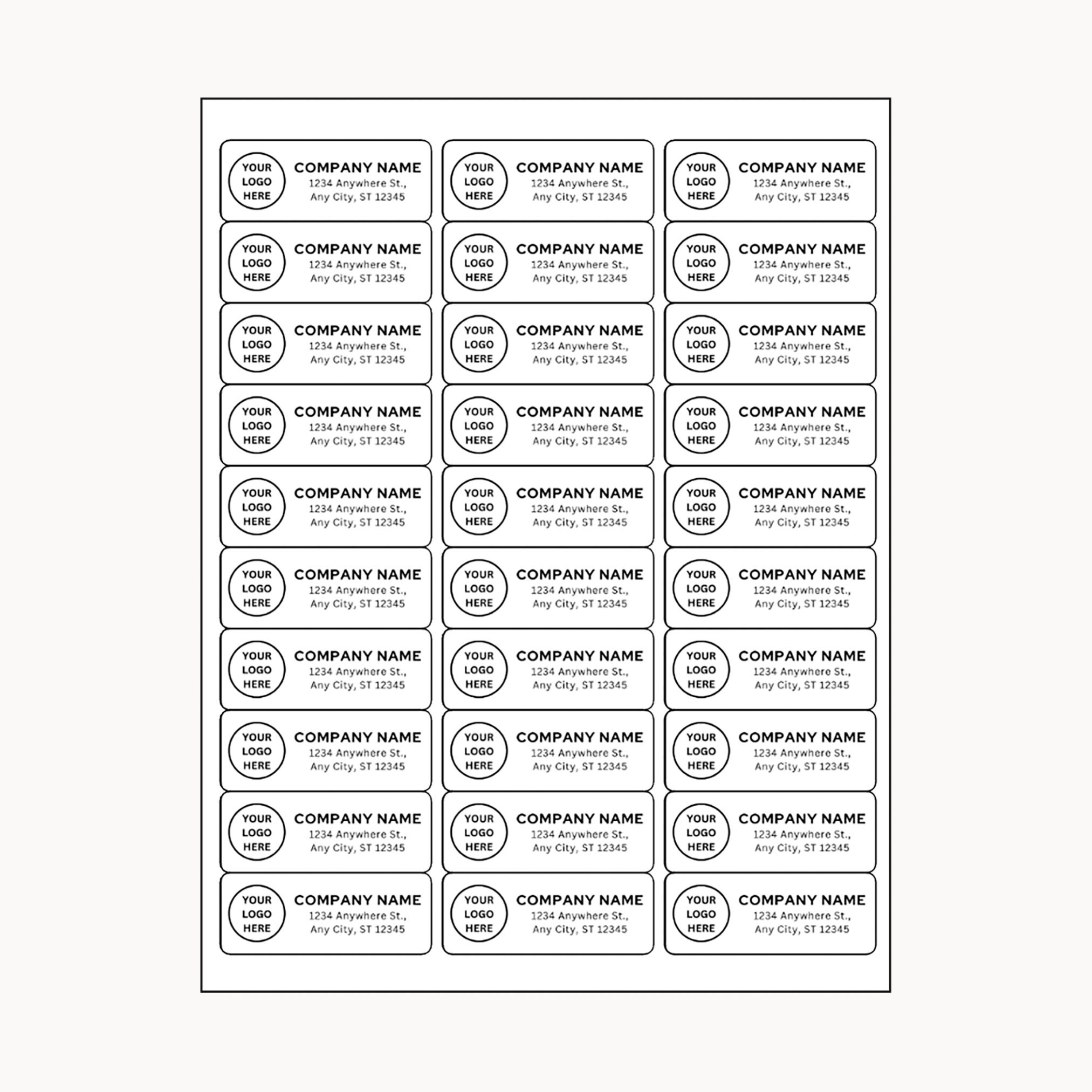 Custom Printed With Your Logo Business Return Address Labels, Self ...