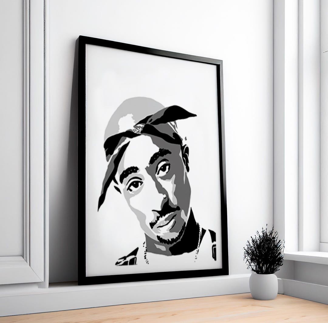 Tupac Shakur Printable Digital Art – Hip Hop Wall Decor, Rapper Poster ...