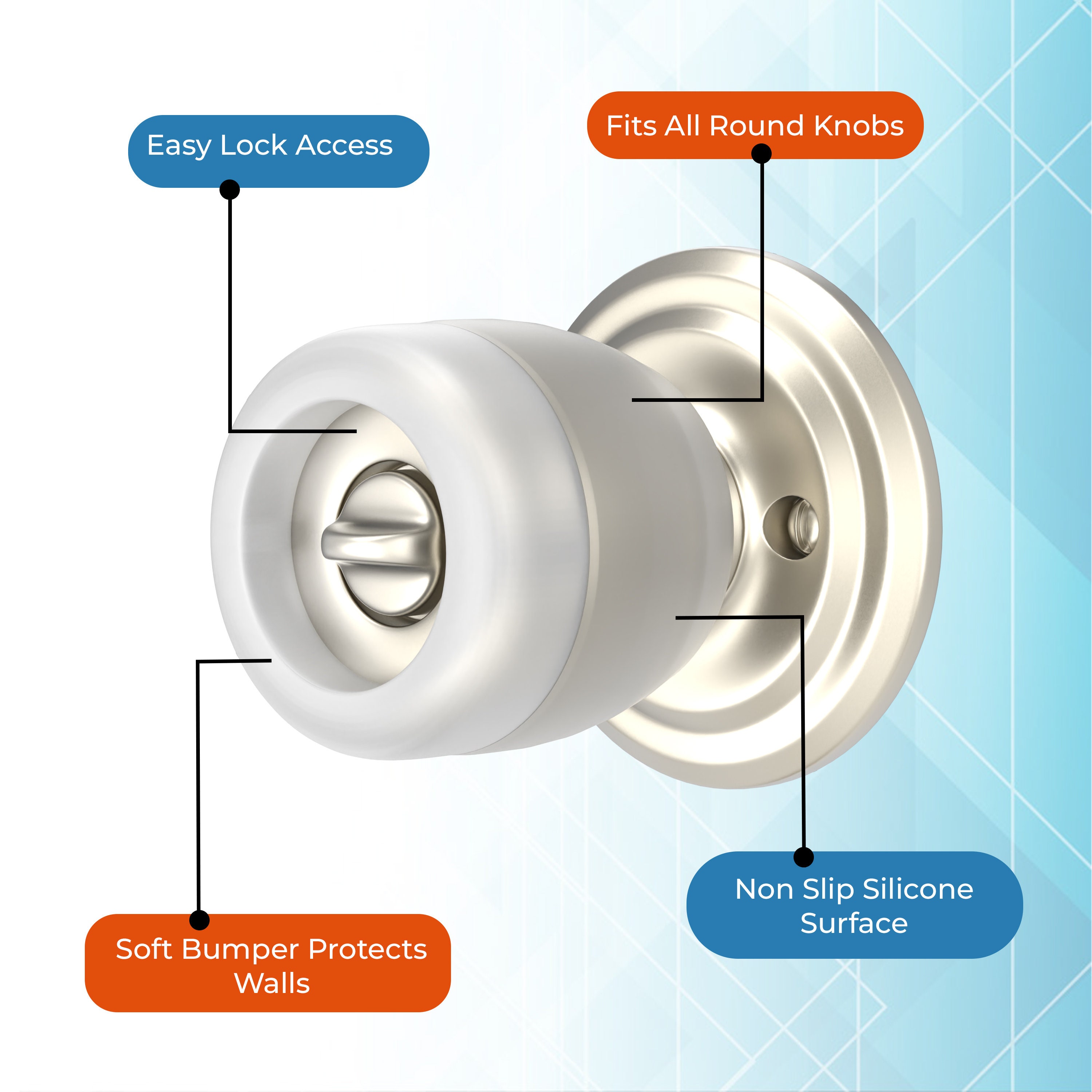 The Knob Stopper Antibacterial Door Stopper Wall Protector Door Knob ...