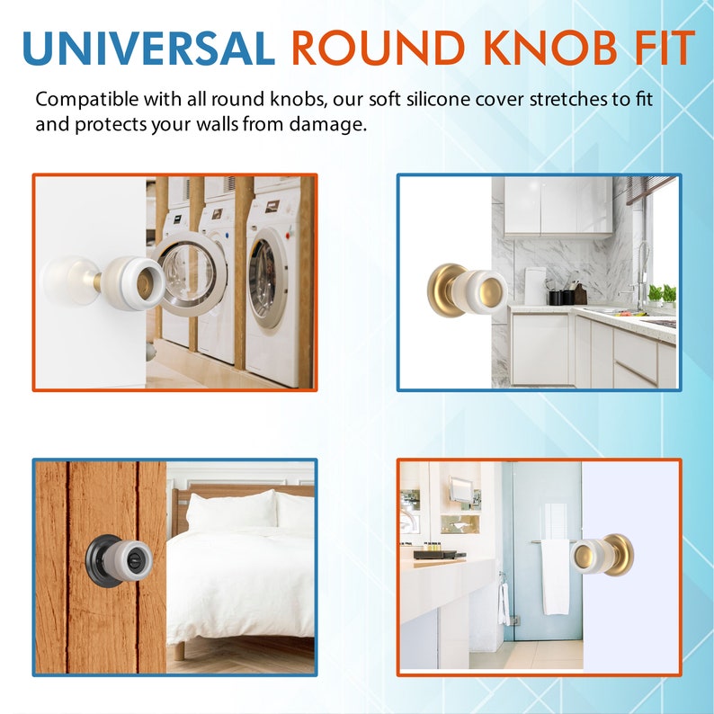 The Knob Stopper Antibacterial Door Stopper Wall Protector Door Knob ...