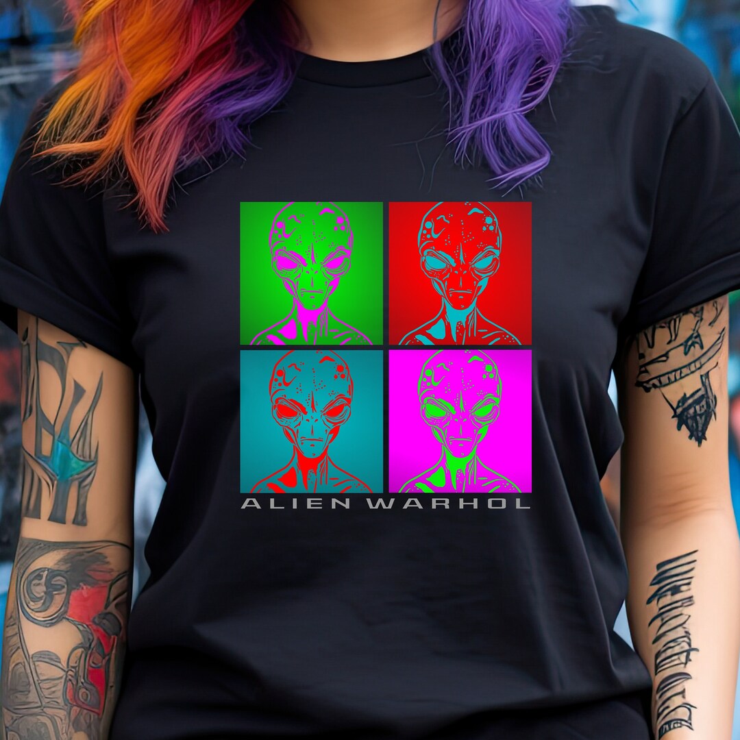 Alien Warhol Tshirt, Colorful Alien Art Sci Fi Shirt Gift - Etsy