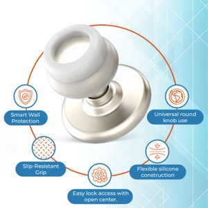 The Knob Stopper Antibacterial Door Stopper Wall Protector Door Knob ...