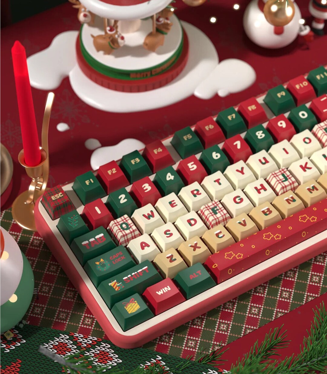 Happy Holidays Christmas Theme Keycap Set for Mechanical - Etsy