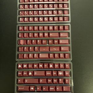 Classic Dark Red Minimalist Keycap Set for Mechanical Keyboard | 129 ...