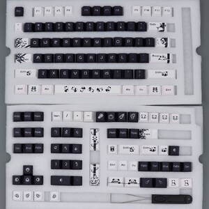 139 Pcs Cute Panda Bamboo Minimalist Theme Keycap Set for Mechanical ...