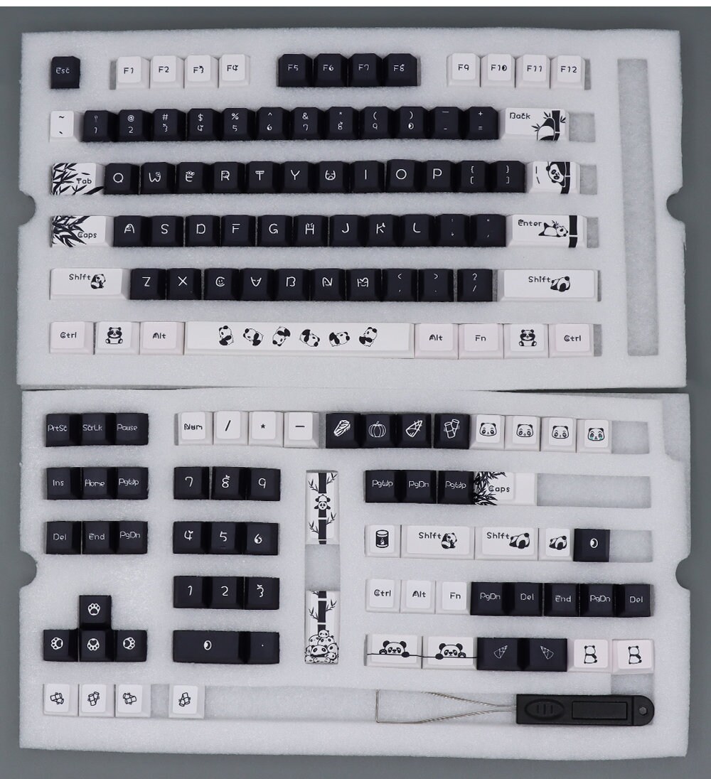 139 Pcs Cute Panda Bamboo Minimalist Theme Keycap Set for - Etsy