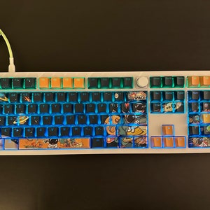 Backlit Comic Cartoon Astronaut Keycap Set for Mechanical Keyboard ...