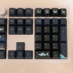 Stormy Dark Night at Sea Theme Ocean Waves Keycap Set for Mechanical ...