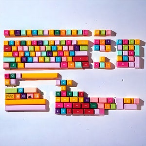 Cute Rainbow Color Keycap Set for Mechanical Keyboard | Dandelion ...