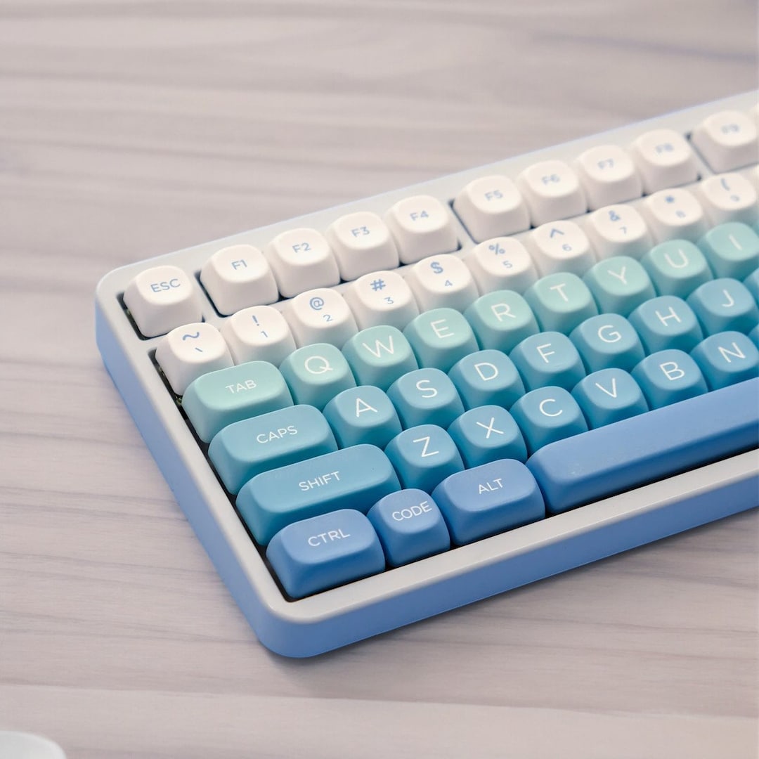 Glacier Ice Blue Gradient Keycap Set: MOA Profile, PBT - Etsy