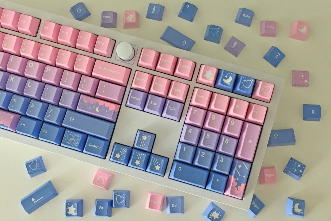 Pink Fairy Moon Keycap Set: Cherry Profile, PBT - Etsy