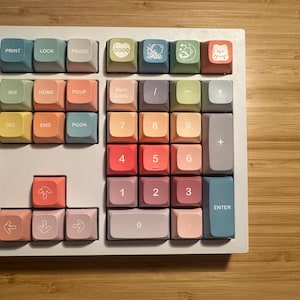 Cute Rainbow Candy Keycaps for Mechanical Gaming Keyboard | 132 Keys ...