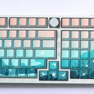 Aqua Dream Deep Ocean Theme Keycap Set for Mechanical Keyboard 125 Keys ...