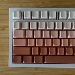 Backlit Pink Red Gradient Side Print Keycap Set for Mechanical Keyboard ...