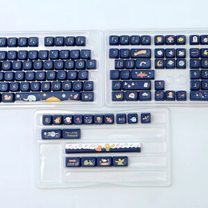 Dark Blue Cartoon Boy Galaxy Outer Space Theme Keycap for Mechanical ...