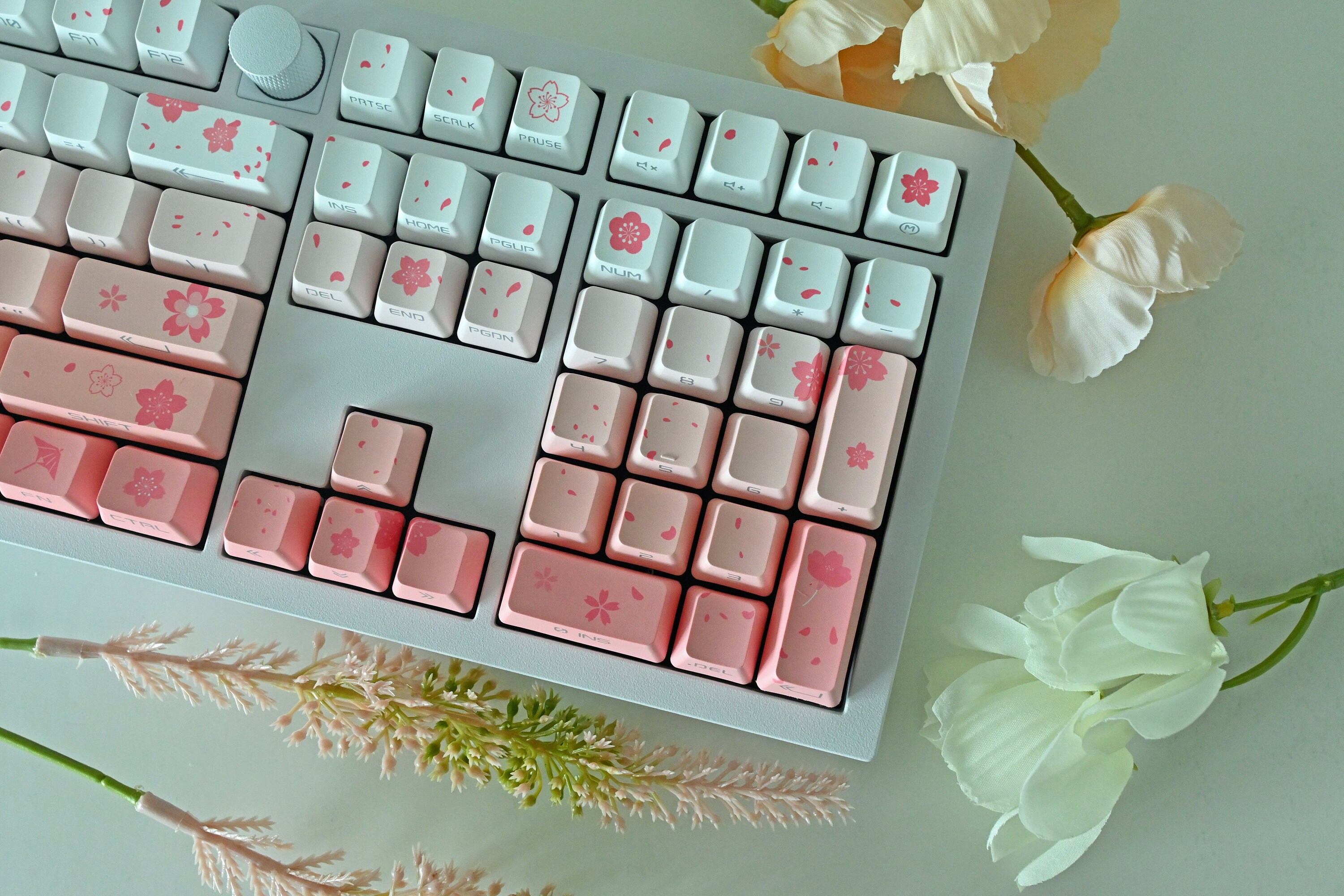 Backlit Soft Pink Cherry Blossom Keycap Set: OEM Profile, PBT - Etsy