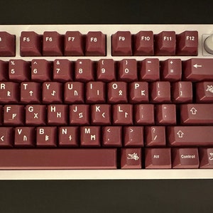 Classic Dark Red Minimalist Keycap Set for Mechanical Keyboard | 129 ...