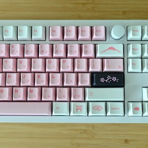 White Pink Sakura Cherry Blossom Japanese Keycap Set: Cherry Profile ...