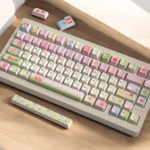 Cute Bear Spring Picnic Theme Keycap Set for Mechanical Keyboard | 134 ...