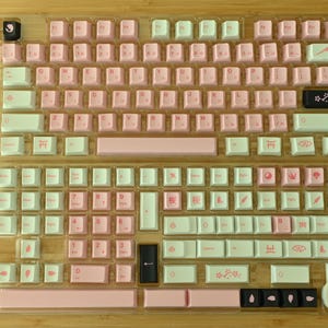 White Pink Sakura Cherry Blossom Japanese Keycap Set: Cherry Profile ...
