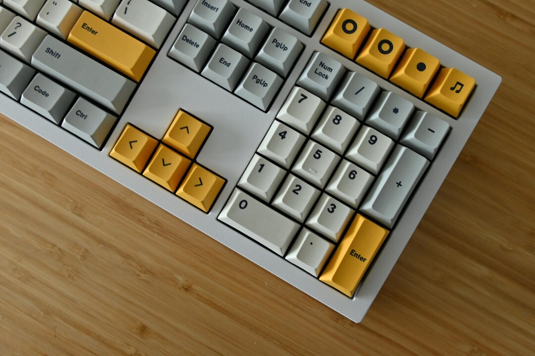 Retro Yellow Gray Keycap Set: Cherry Profile, PBT - Etsy