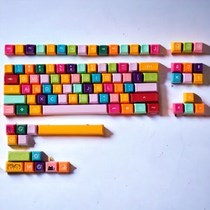 Cute Rainbow Color Keycap Set for Mechanical Keyboard | Dandelion ...
