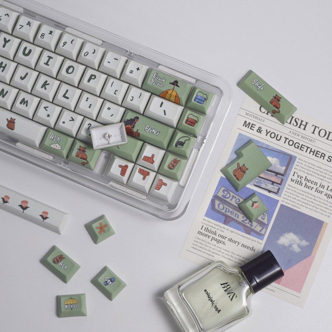 140 Pcs Summer Day in the Park Theme Keycap Set for Mechanical Keyboard ...