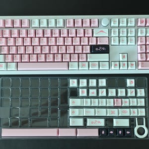 White Pink Sakura Cherry Blossom Japanese Keycap Set | Mechanical ...