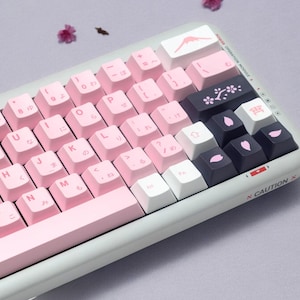 White Pink Sakura Cherry Blossom Japanese Keycap Set: Cherry Profile ...