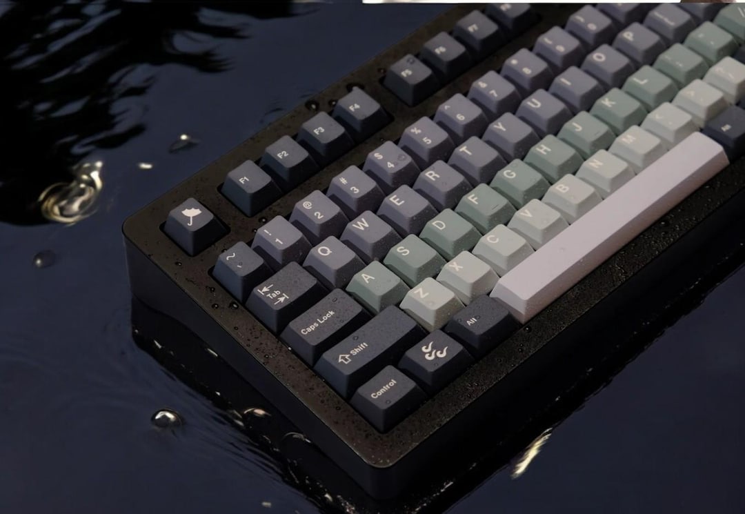 Dark Heavy Rain Theme Blue Gradient Keycap Set for Mechanical Keyboard ...