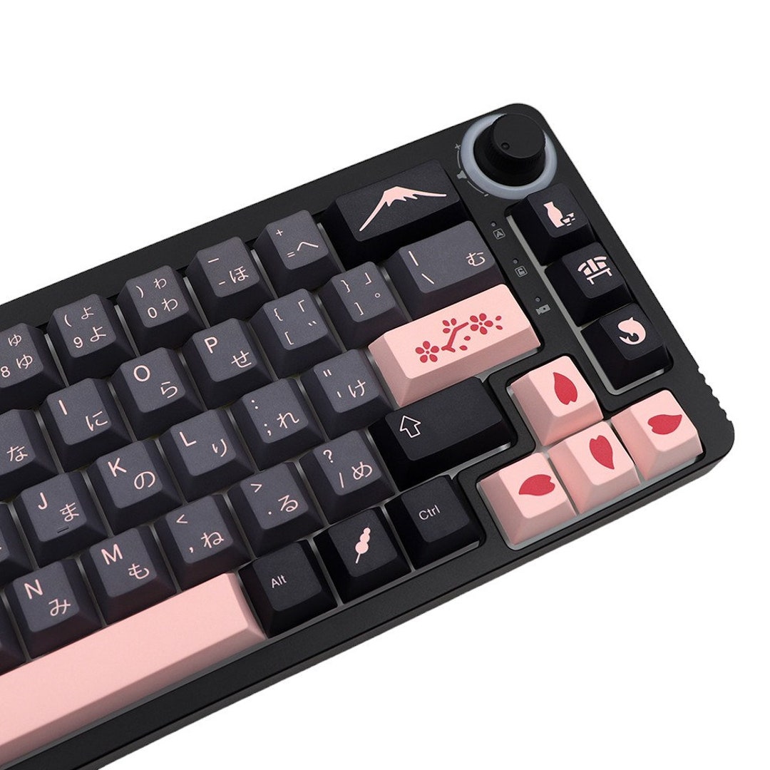Night Sakura Japanese Theme Keycap Set for Mechanical Keyboard 136 / ...