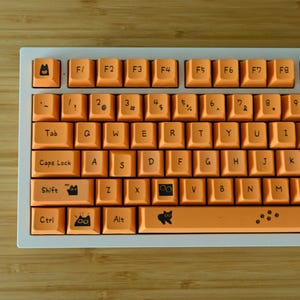 Orange Black Cat Gaming Keycap Set: Cherry Profile, PBT - Etsy UK