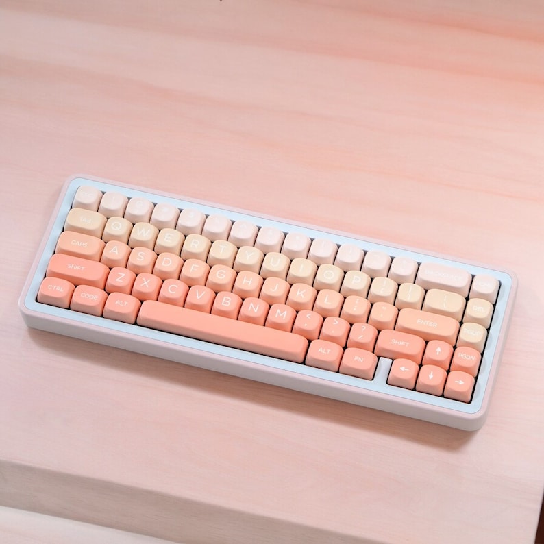 Orange Pink Pastel Gradient Keycap Set: MOA Profile, PBT - Etsy