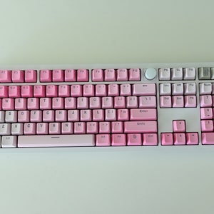 Backlit Pink Gradient Love Theme Keycap Set for Mechanical Keyboard ...