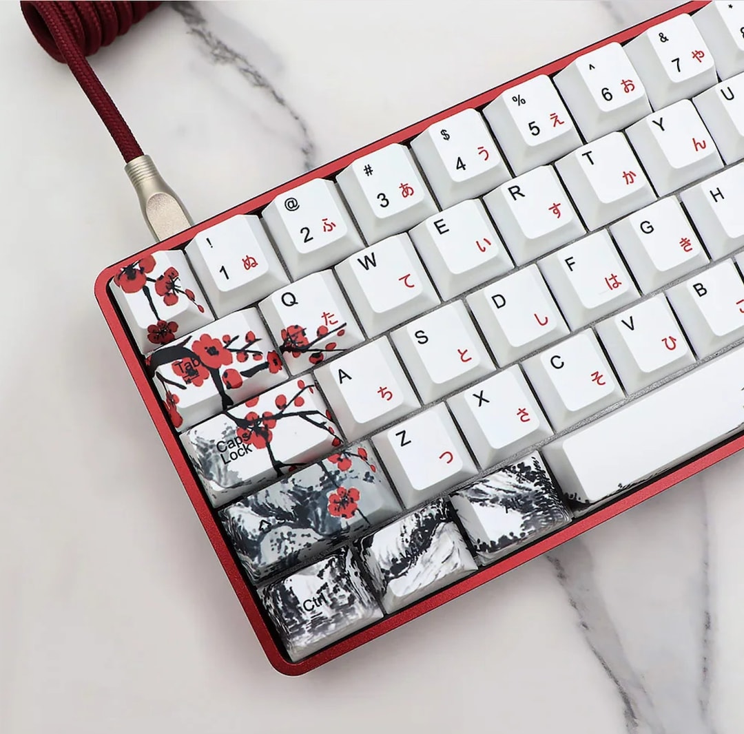 Sakura Cherry Blossom Japanese Keycap Set for Mechanical Keyboard OEM ...