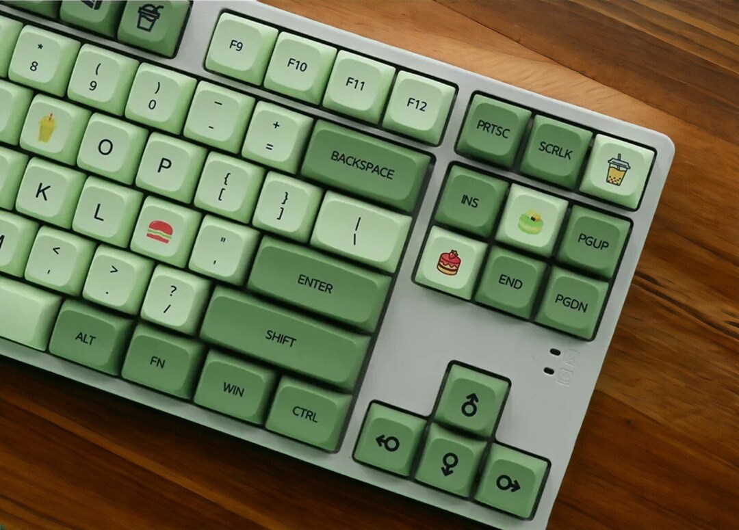 Matcha Green Keycaps French German Japanese Spanish for Mechanical ...