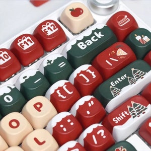 Happy Holidays Christmas Theme Keycap Set for Mechanical - Etsy