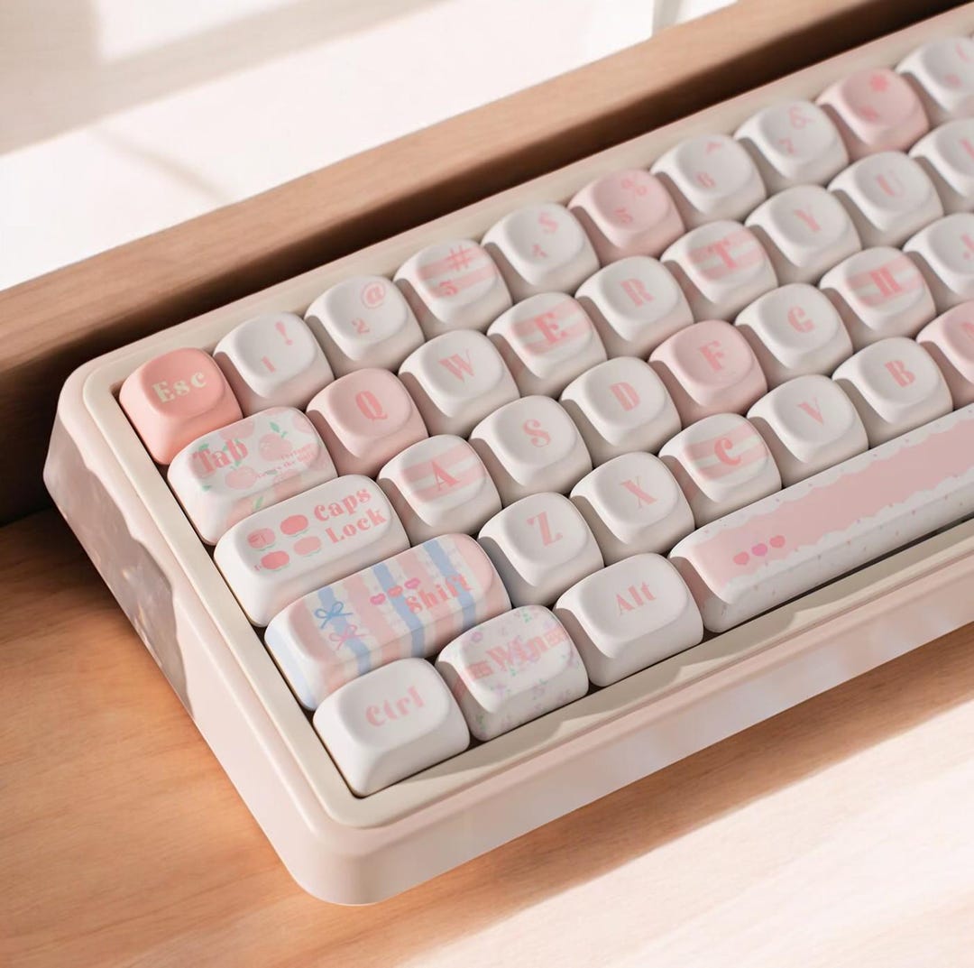 Peach Bubbles Theme Keycap Set for Mechanical Keyboard | 127 Keys | MOA ...