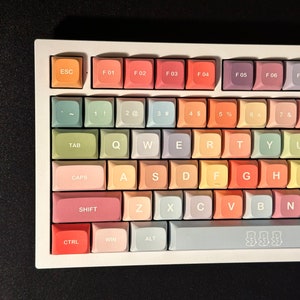 Cute Rainbow Candy Keycaps for Mechanical Gaming Keyboard | 132 Keys ...