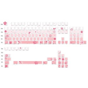 Backlit Soft Pink Cherry Blossom Keycap Set: OEM Profile, PBT - Etsy
