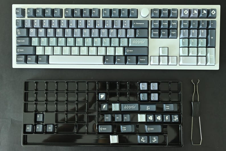 Dark Heavy Rain Keycap Set: Blue Gradient, Cherry Profile, PBT - Etsy
