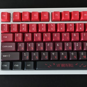 Blood Red Gradient Gothic Halloween Keycap Set for Mechanical Keyboard ...