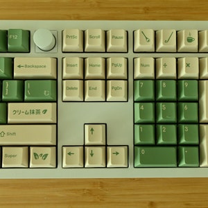 Matcha Cafe Keycap Set: Japanese Green Tea, Cherry Profile, PBT - Etsy