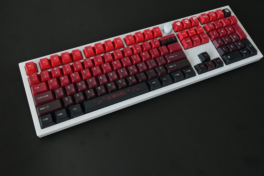 Blood Red Gradient Gothic Halloween Keycap Set for Mechanical Keyboard ...