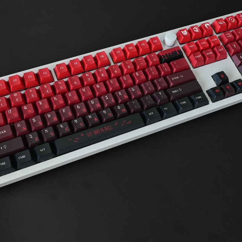 Custom Red and Black Keycaps - Etsy