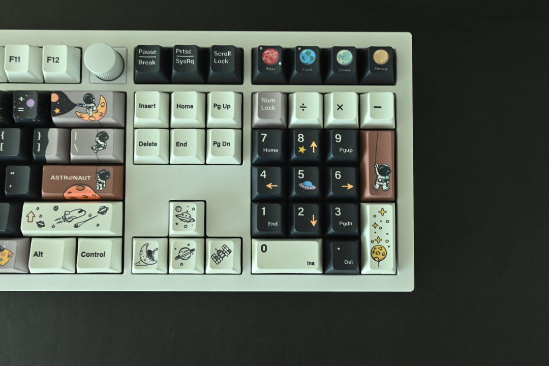Cartoon Astronaut Keycap Set: Space Flight Theme, Cherry Profile, PBT ...