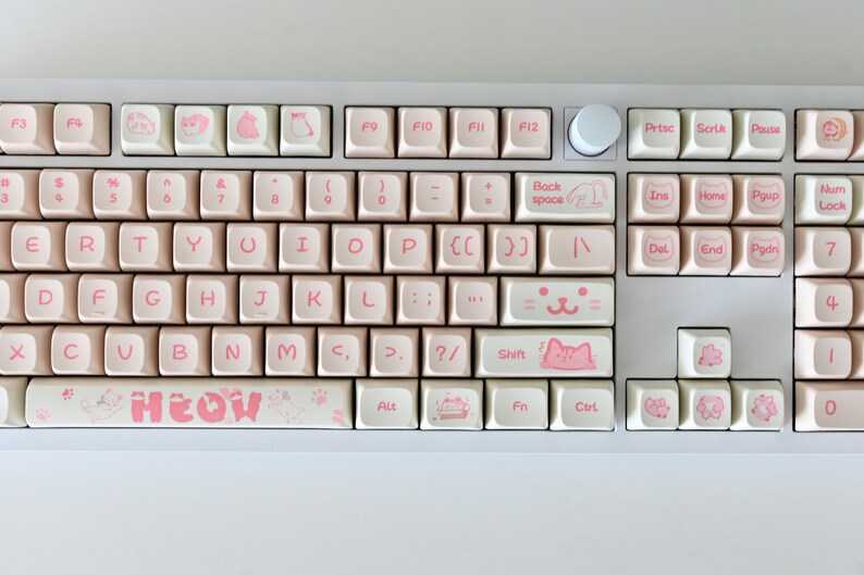 Pink Rose Cat Theme Keycap Set: XDA Profile, PBT - Etsy