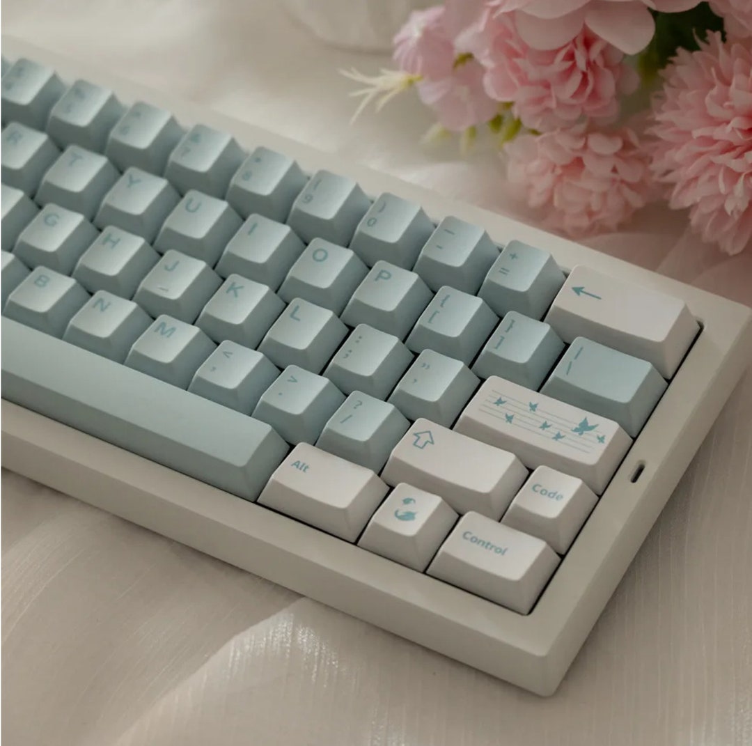 Pastel Blue Wind Sky Theme Keycap Set for Mechanical Keyboard 142 Keys ...